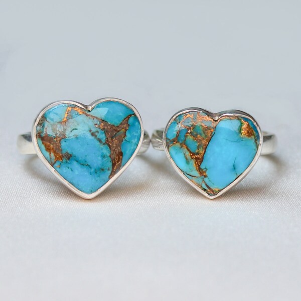 Turquoise Heart Ring - Etsy