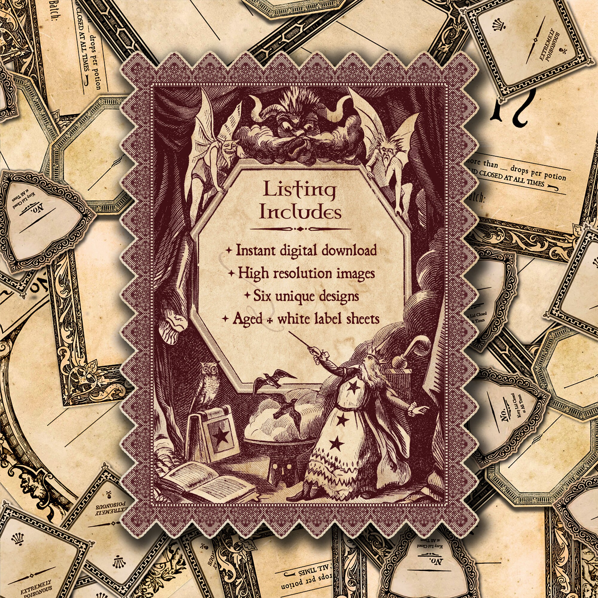 Printable Blank Potion Labels, Digital Download, Vintage Victorian ...