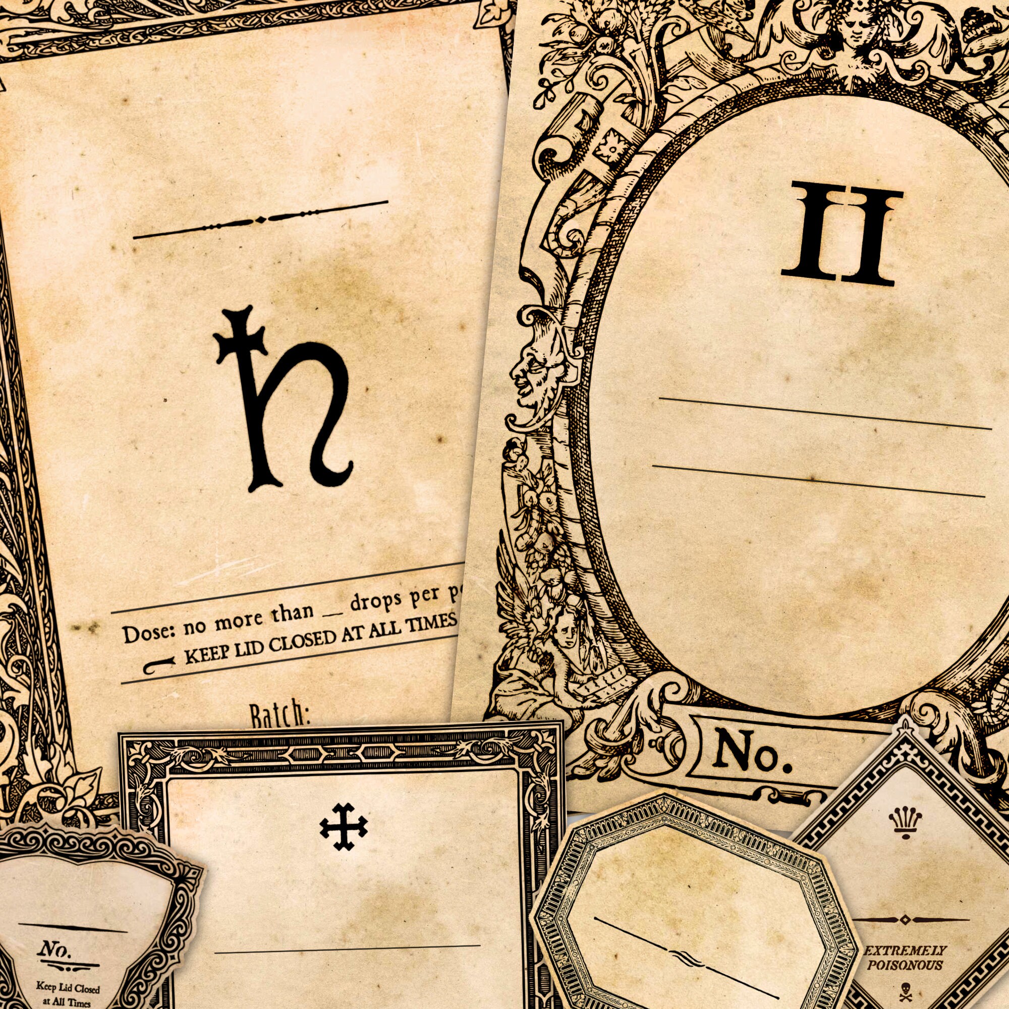 Printable Blank Potion Labels, Digital Download, Vintage Victorian ...