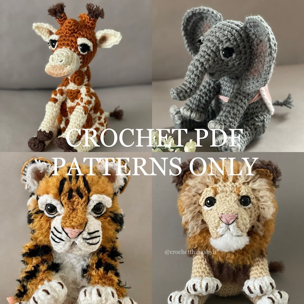 Crochet Safari Animals - Etsy