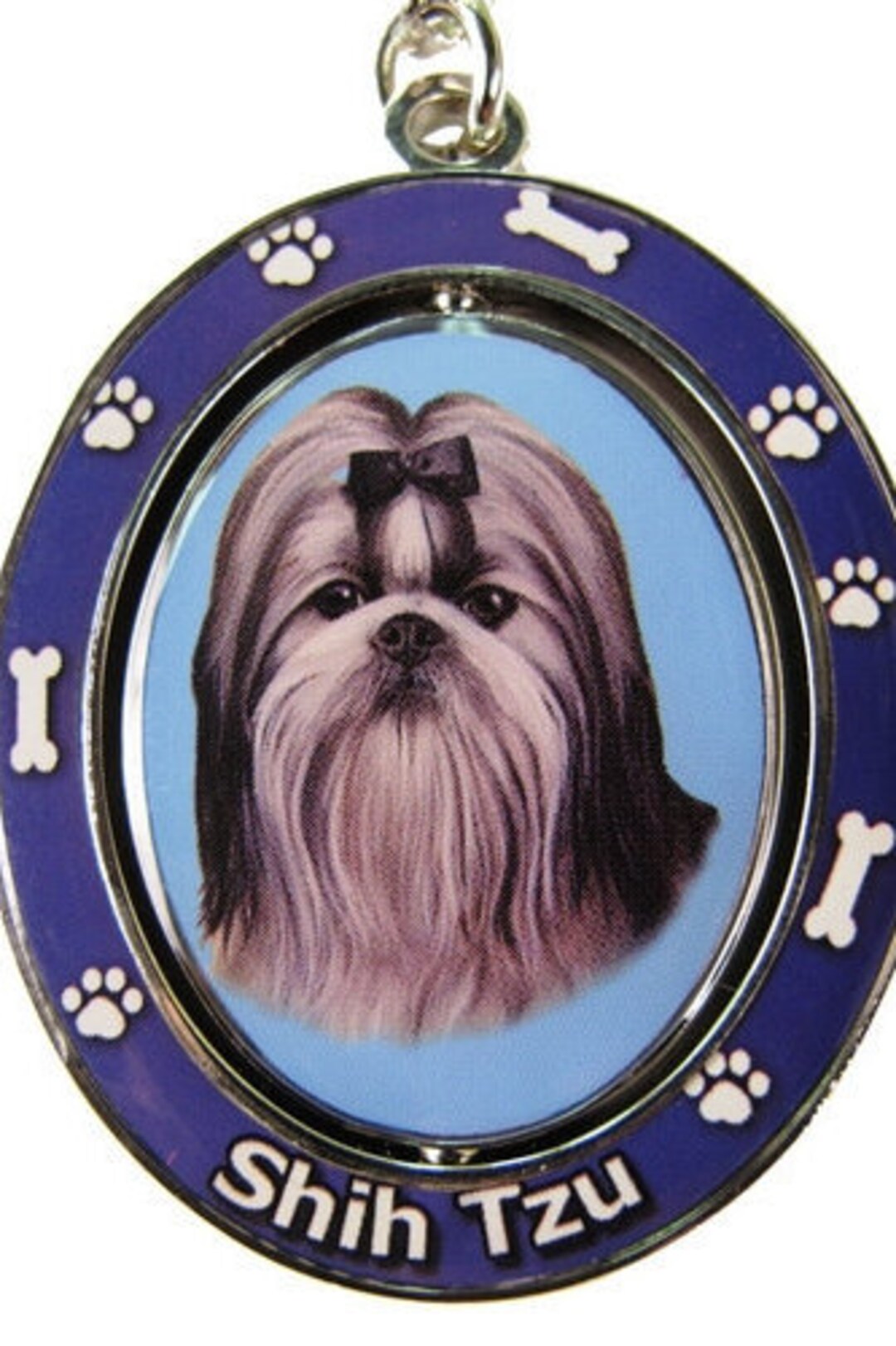 Shih Tzu Double Sided Shih Tzu Spinning Key Chain With Shih - Etsy