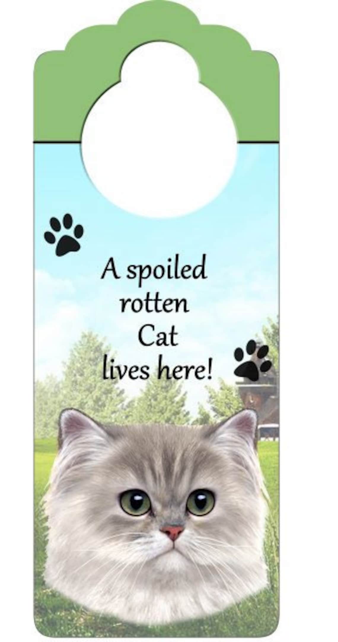 Persian Cat Wood Sign a Spoiled Rotten Cat Lives - Etsy