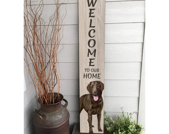 Chocolate Labrador Welcome Sign - Etsy