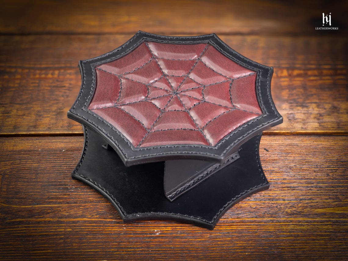 Gothic Coffin Pen Caddy Leather Pattern, Spider Web Makeup Holder ...