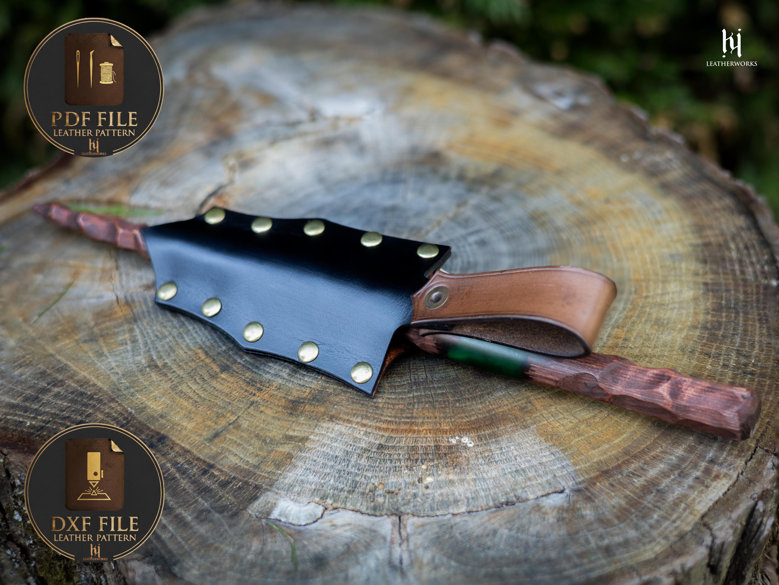Leather Wand Holster Pattern Set (x2), Wizard Magic Wand Case Template ...