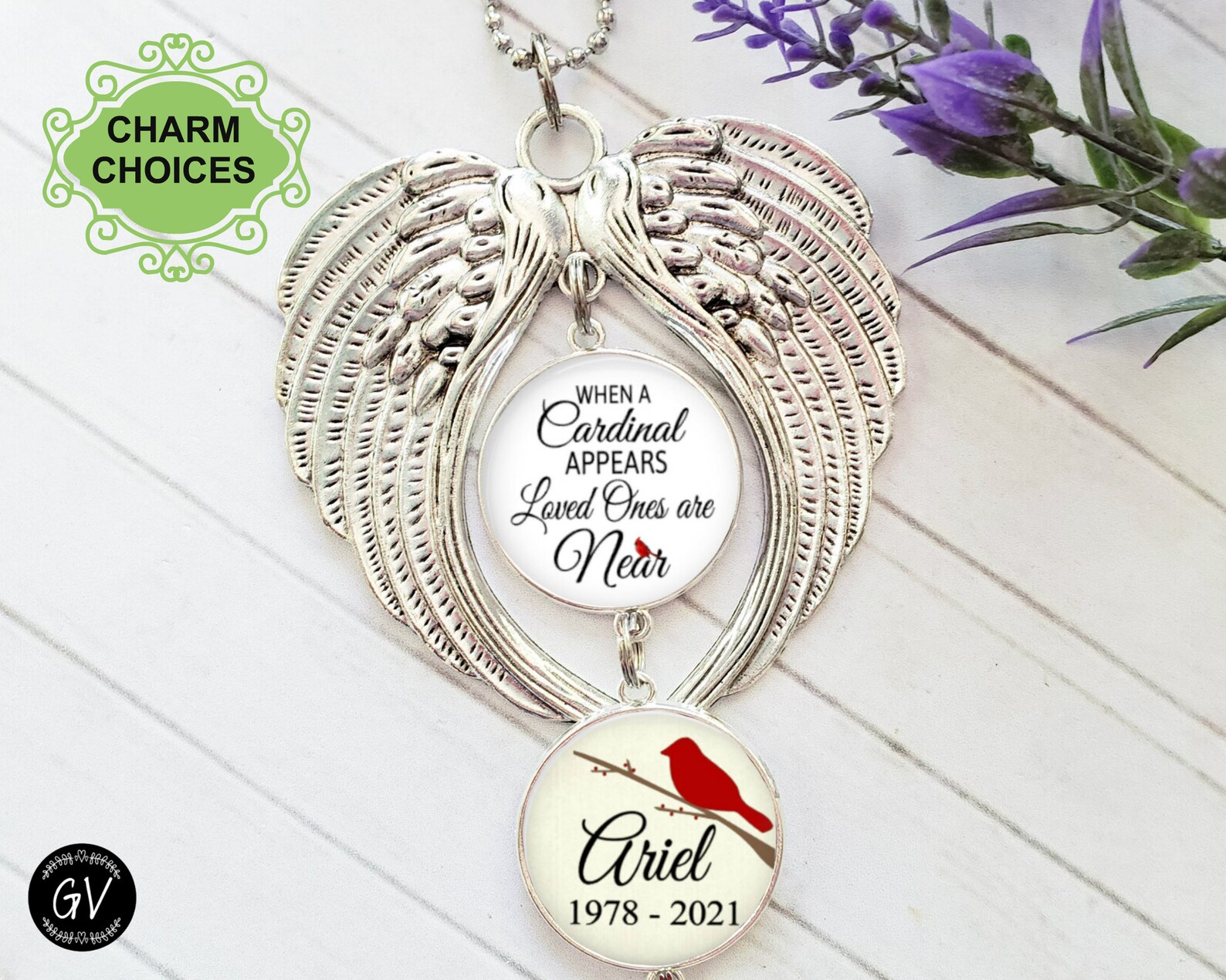 Angel Wing Car Rear View Mirror Memorial Charm When a - Etsy