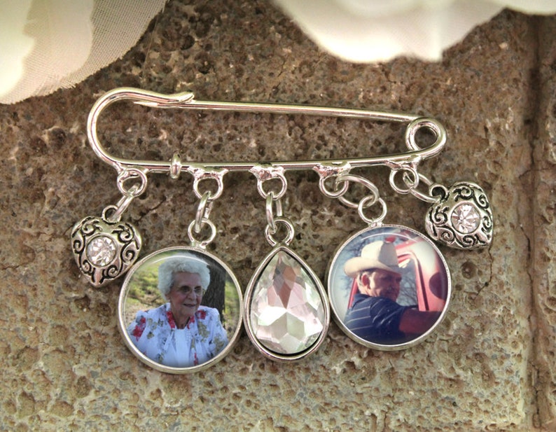 Photo Bouquet Charm Pin Bridal Bouquet Stick Pin Charm | Etsy