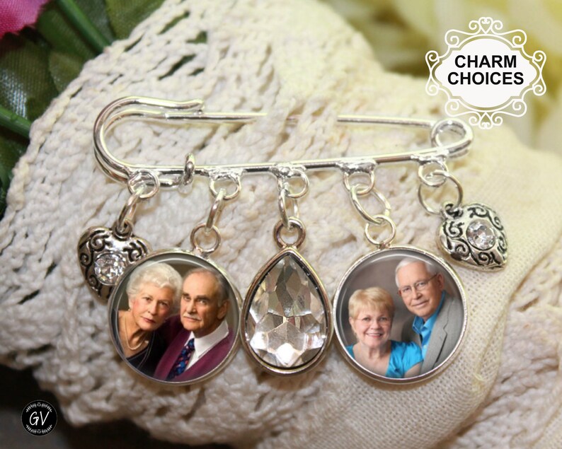 Photo Bouquet Charm Pin Bridal Bouquet Stick Pin Charm - Etsy