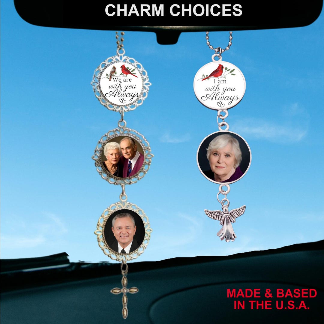I Am With You Always, Car Rear View Mirror Photo Memorial Charm, Red ...