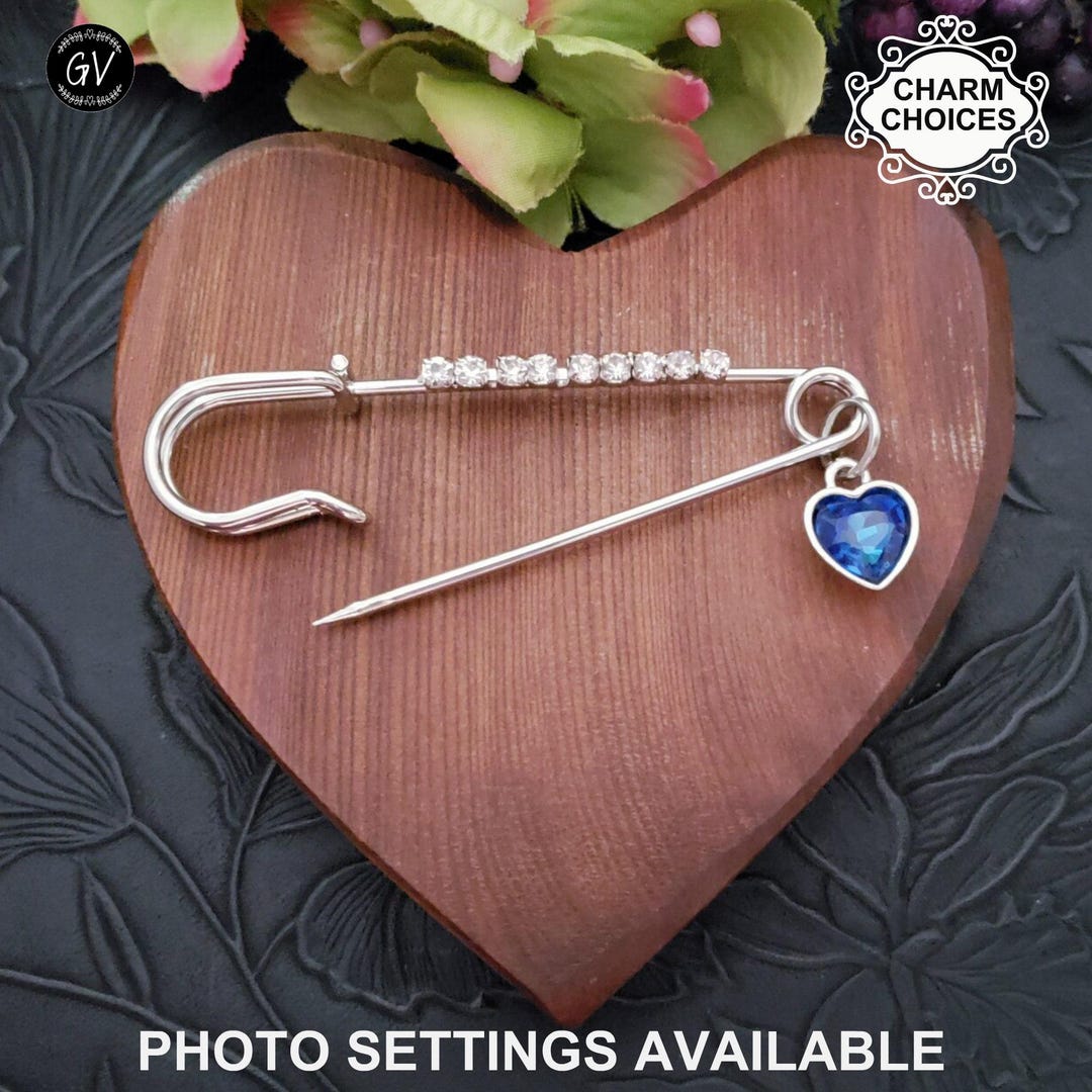 Rhinestone Pin to Use Attach to Wedding Bouquet, Safety Kilt Sash ...