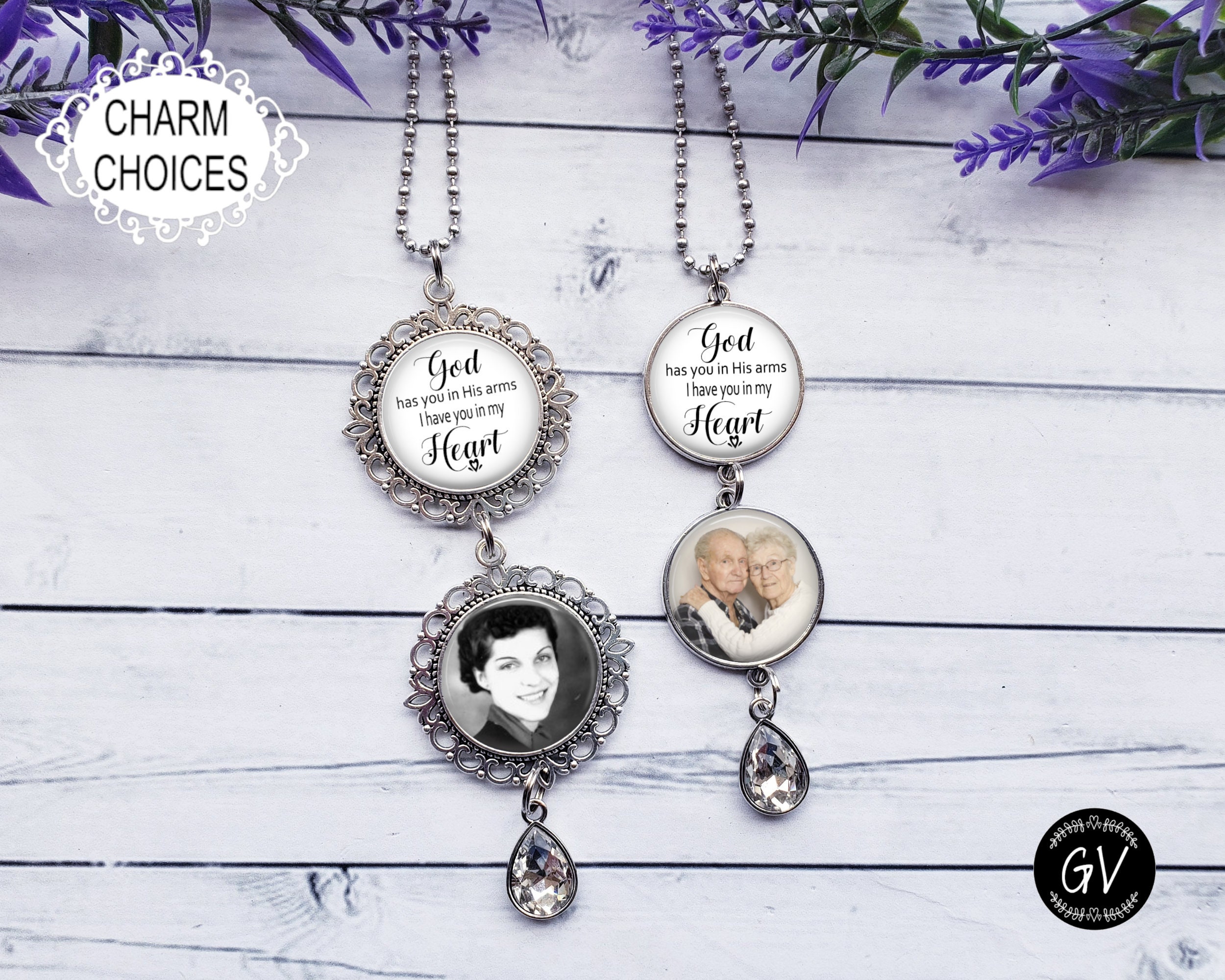 Car Rear View Mirror Photo Picture Memorial Charm Choose Your | Etsy