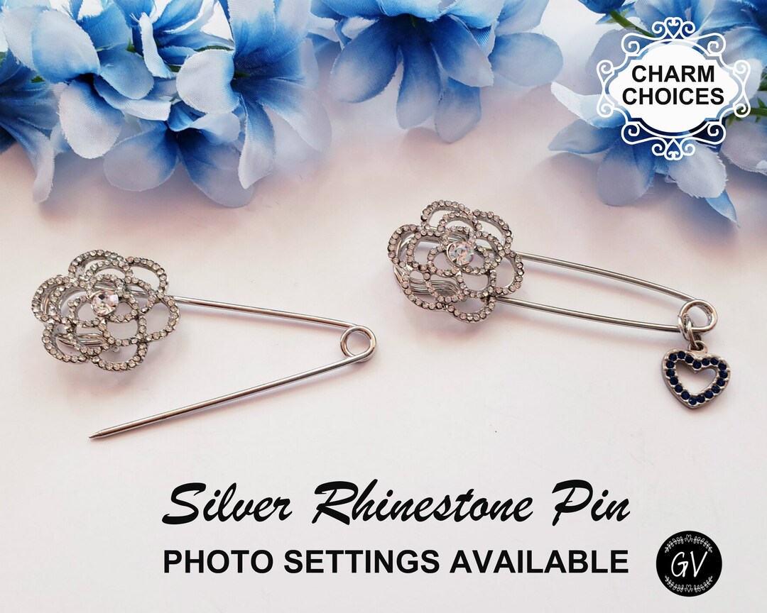 Rhinestone Flower Pin to Attach to Bouquet Wedding Bouquet, Safety Kilt ...