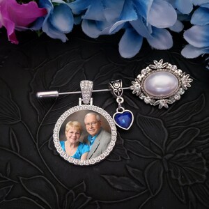 Memorial Bouquet Photo Wedding Bridal Charm Pearl Pin to Attach Bride ...