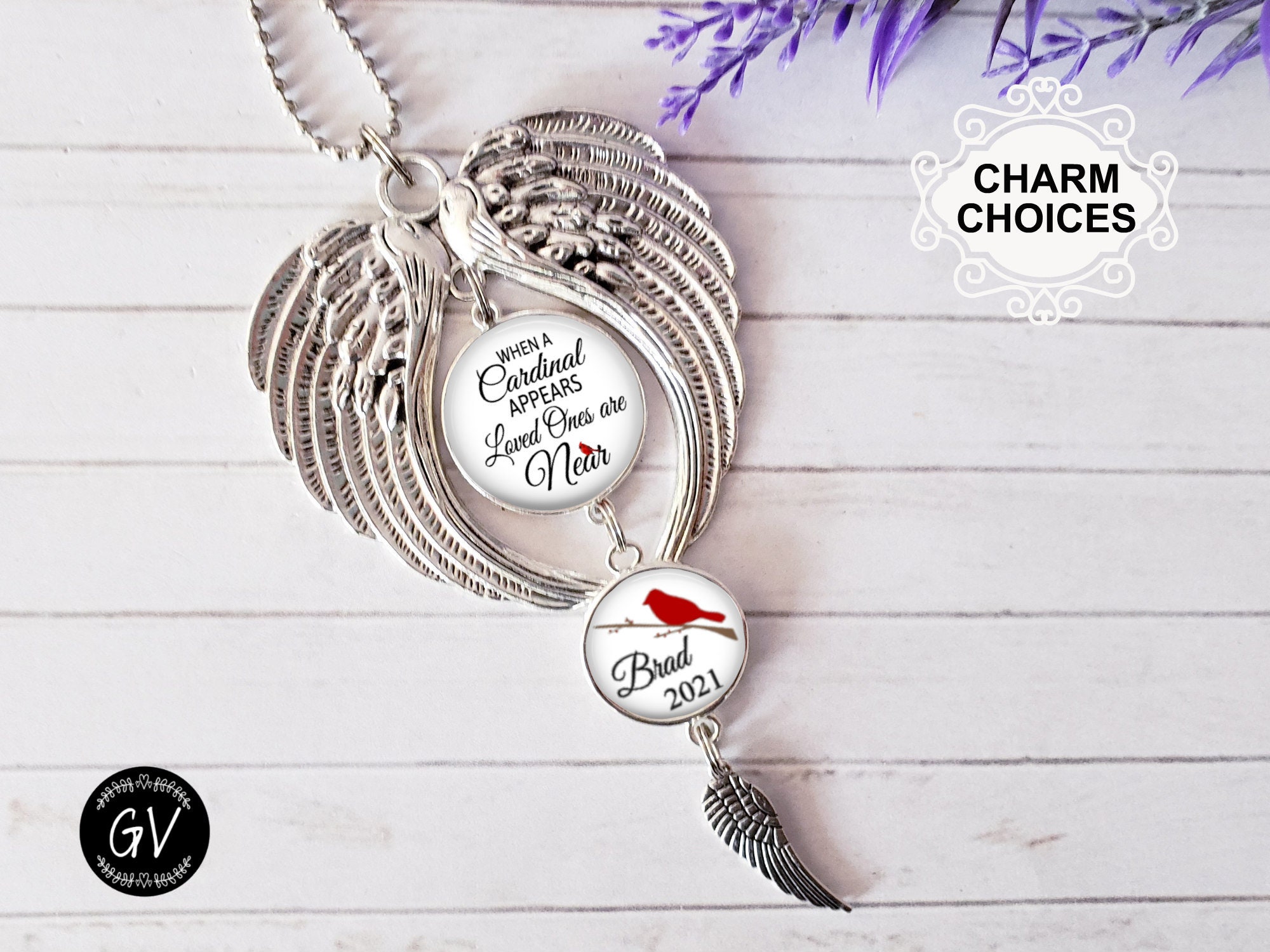 Angel Wing Car Rear View Mirror Memorial Charm When a | Etsy