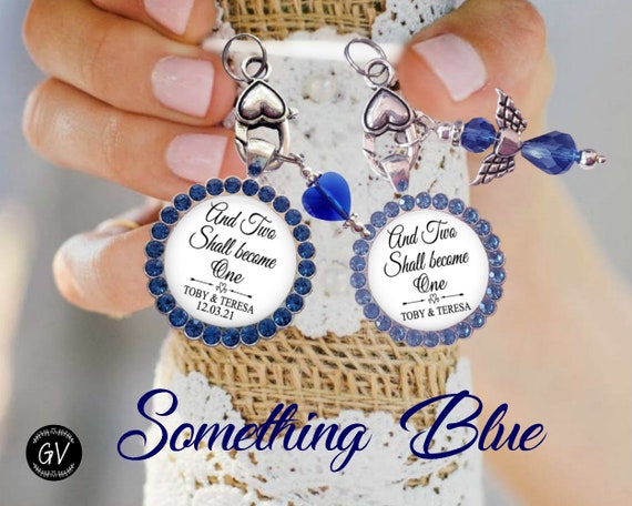 And Two Become One Wedding Bouquet Something Blue Charm - Etsy