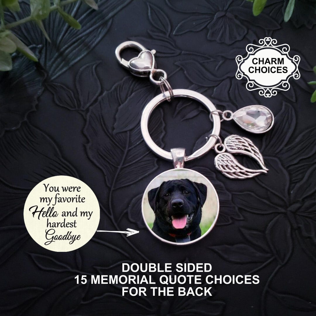 Pet Memorial Photo Picture Charm Keychain Key Ring, Pet Lover ...