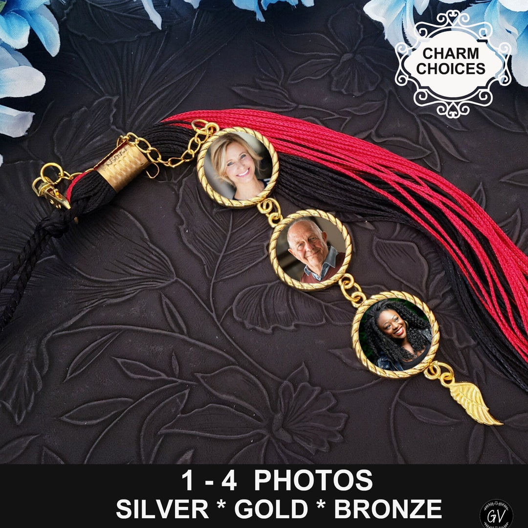 Graduation Tassel Memorial Photo Charm, 1 to 4 Photos, Pendant for Cap ...