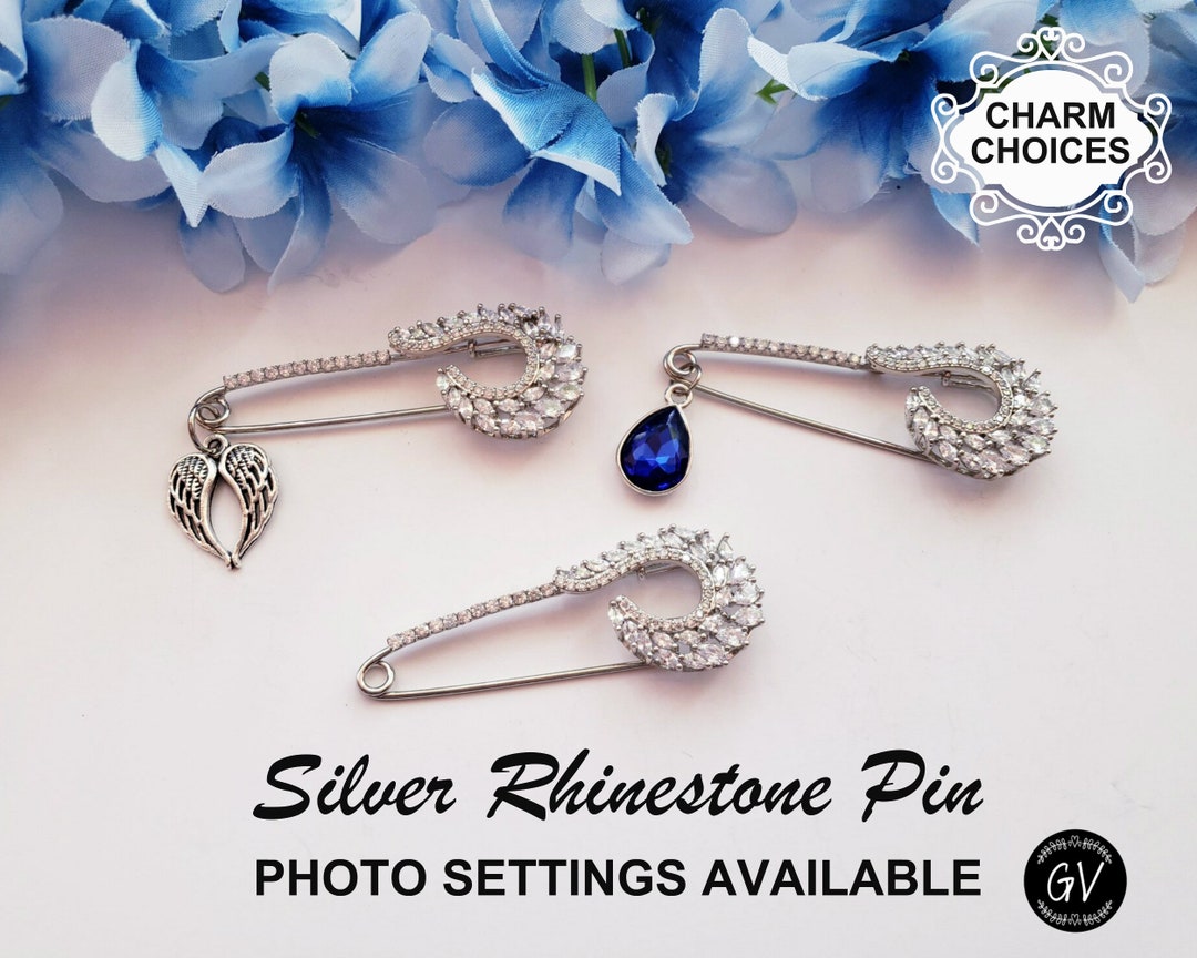 Rhinestone Flower Pin to Attach to Bouquet Wedding Bouquet, Safety Kilt ...