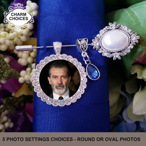 Memorial Bouquet Photo Wedding Bridal Charm Pearl Pin to Attach Bride ...