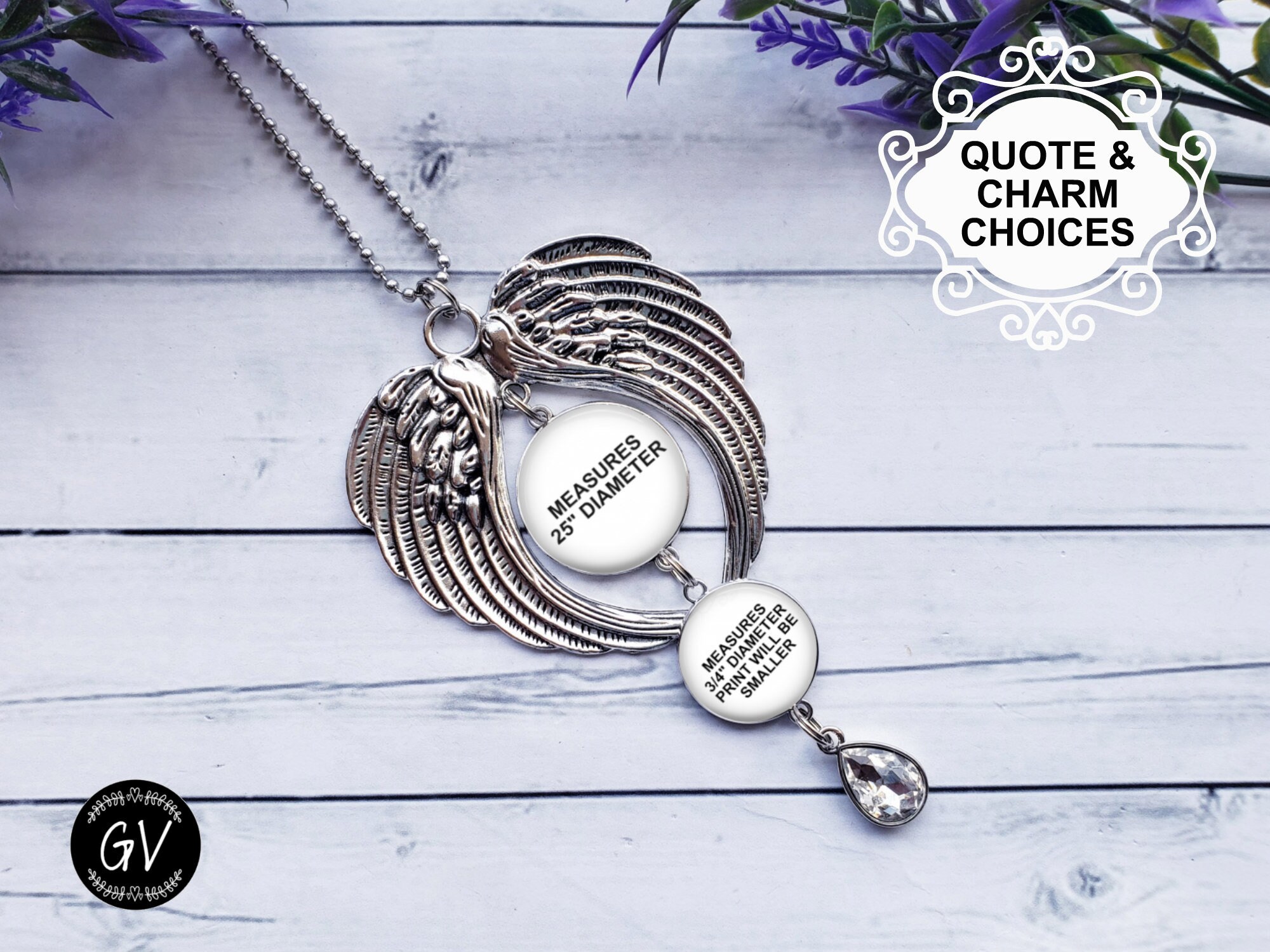 Angel Wing Car Rear View Mirror Memorial Charm When a | Etsy