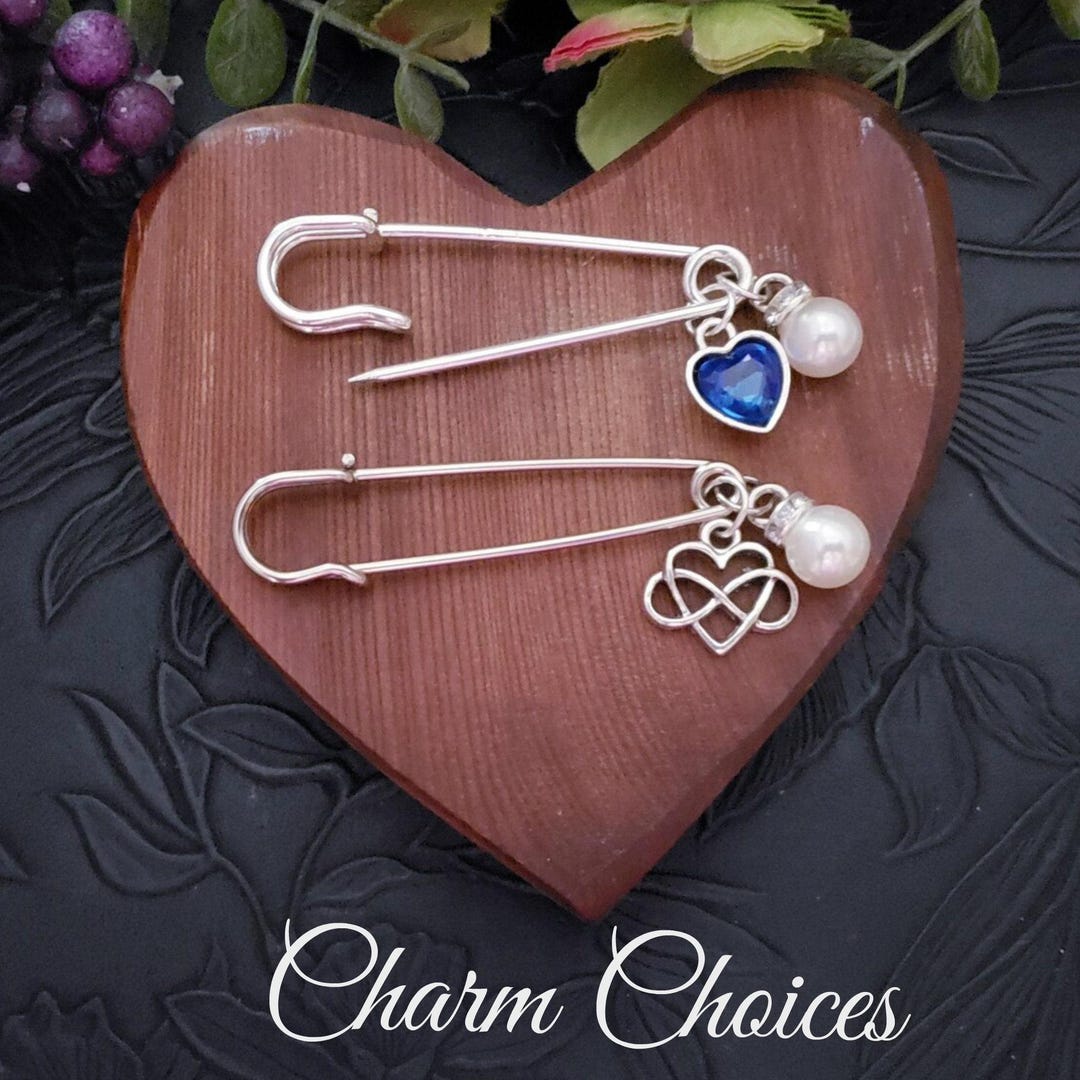 Minimalist Plain Charm Pin to Use Attach to Wedding Bouquet, Safety ...
