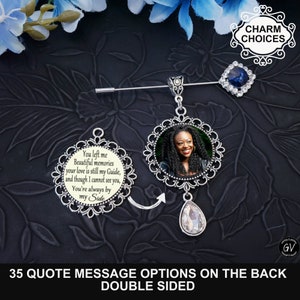Memorial Photo Picture Wedding Bouquet Charm, Double Sided, Pin to ...