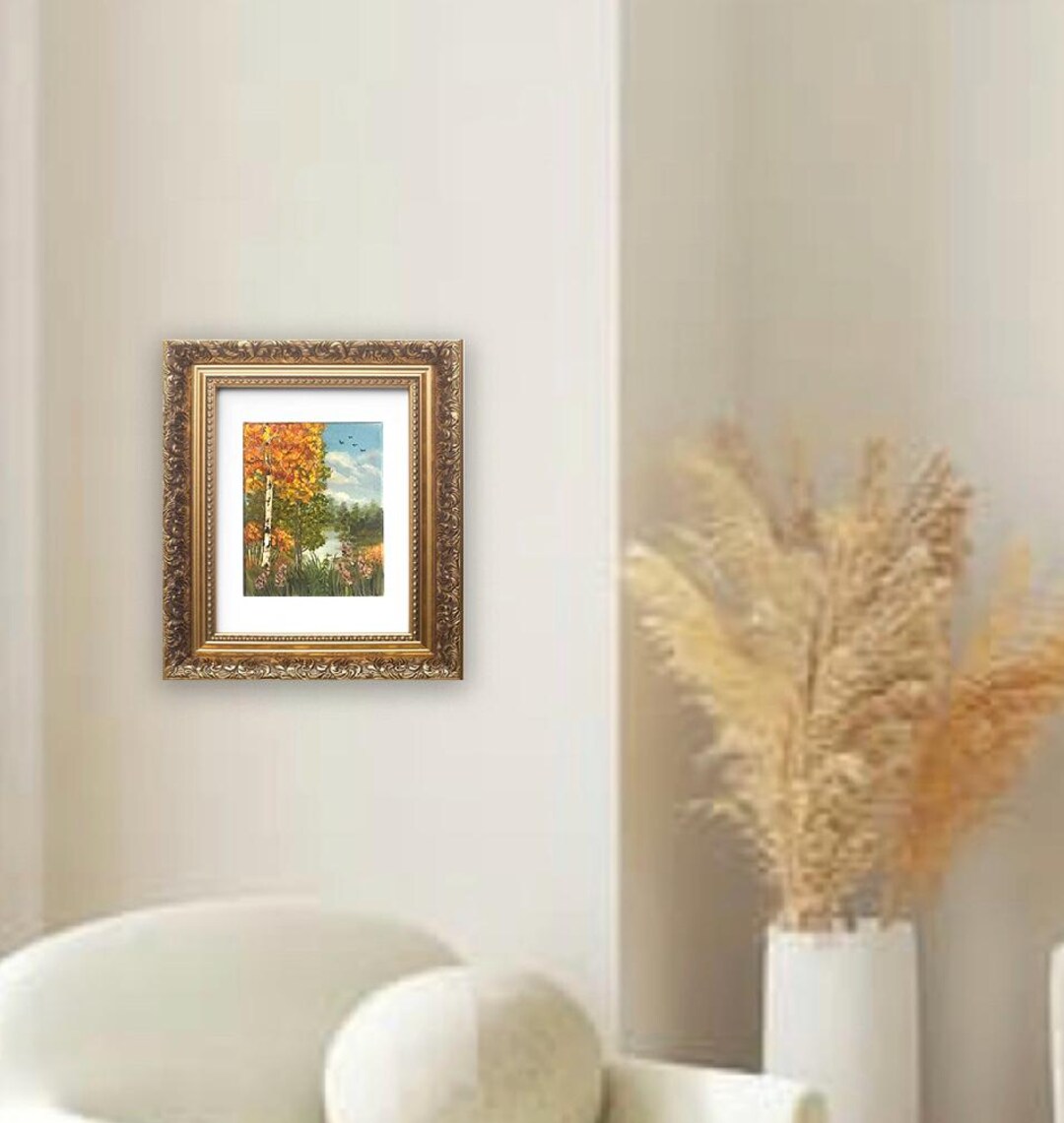 8x10 Inches Landscape Outdoor Trees Original Oil Painting Art Wall ...