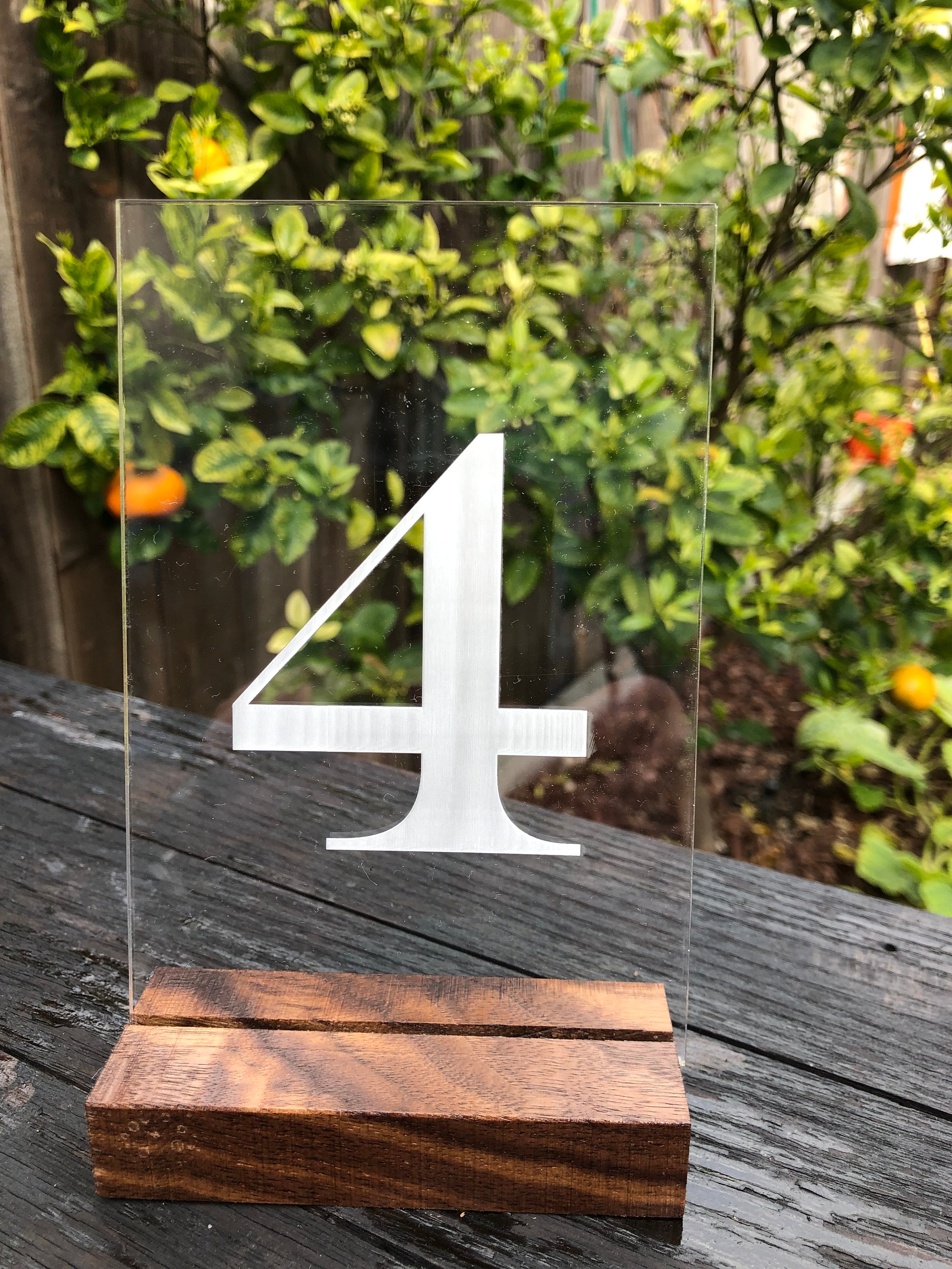 Beautiful Wedding Acrylic Table Numbers With Solid Walnut - Etsy