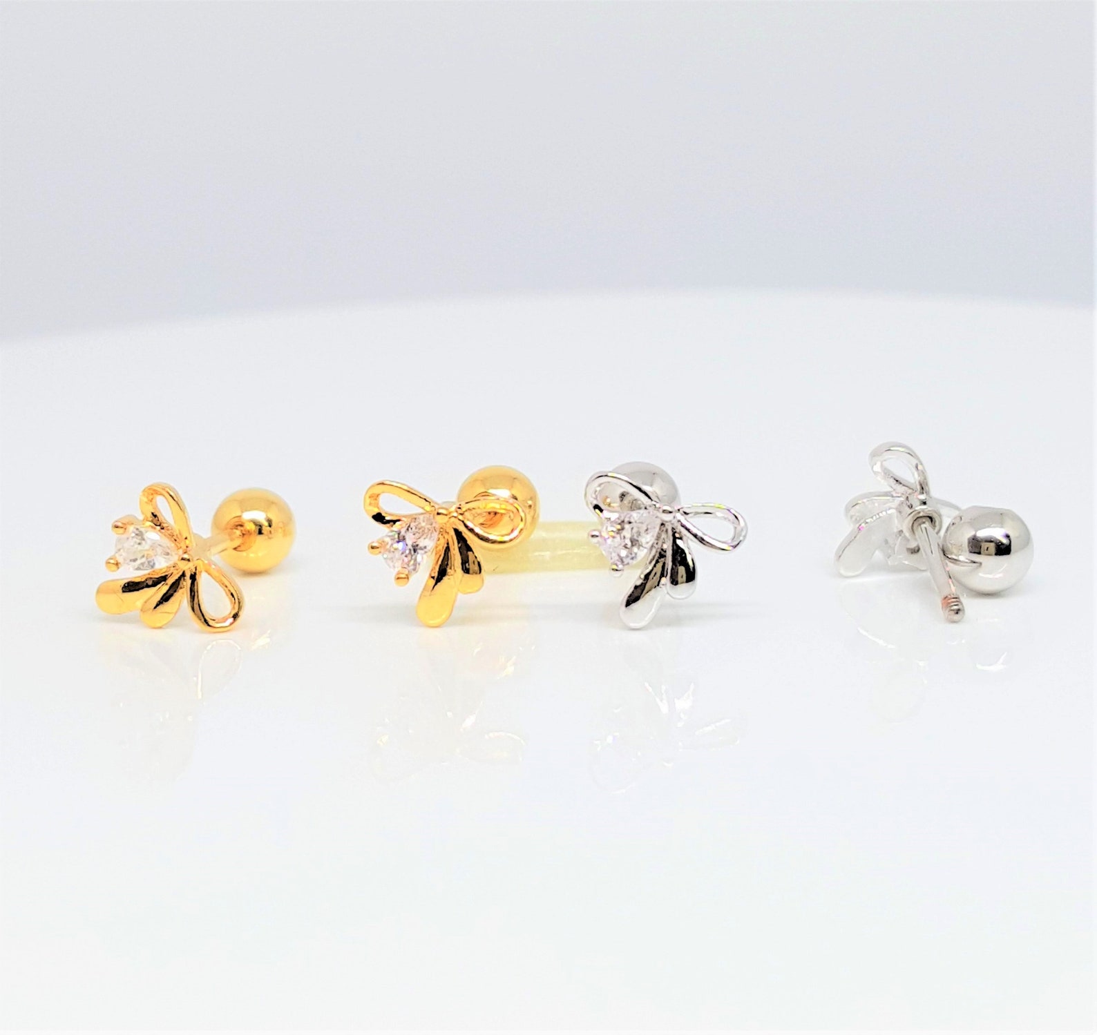 20G Tiny Ribbon Piercing Tragus Piercing Cartilage Tragus - Etsy