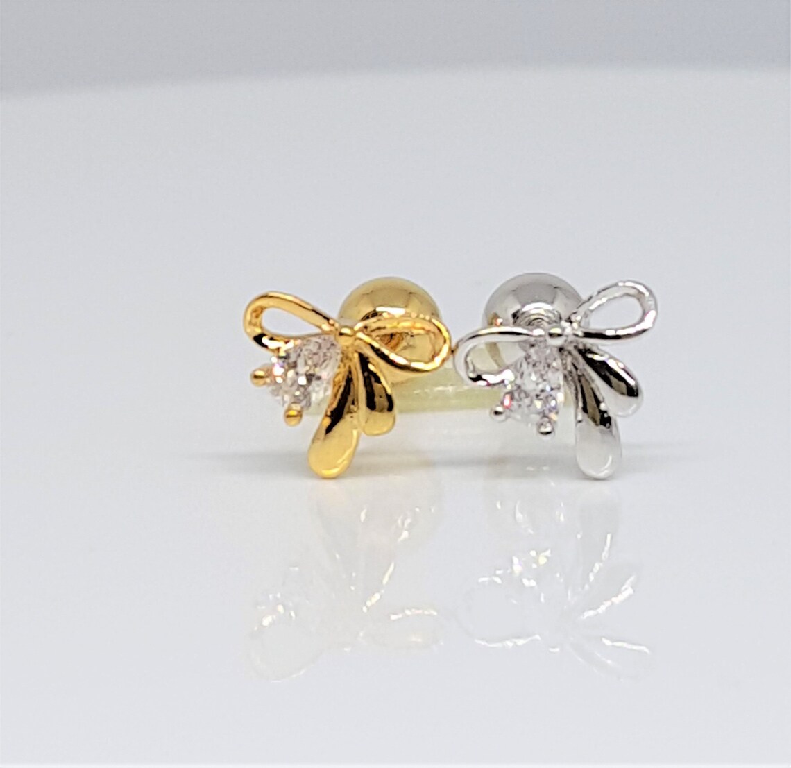 20G Tiny Ribbon Piercing Tragus Piercing Cartilage Tragus - Etsy