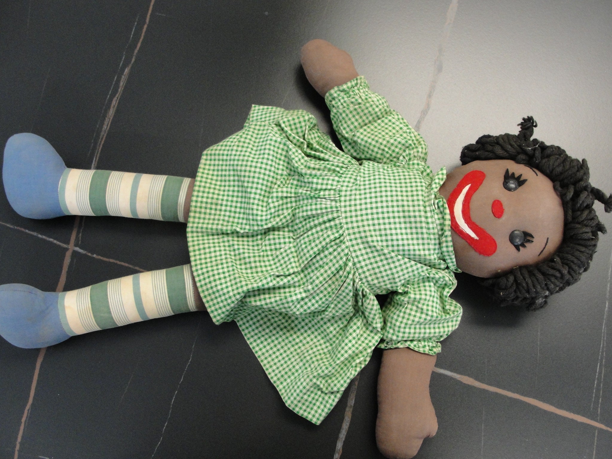 Vintage Black Raggedy Ann Doll - Etsy