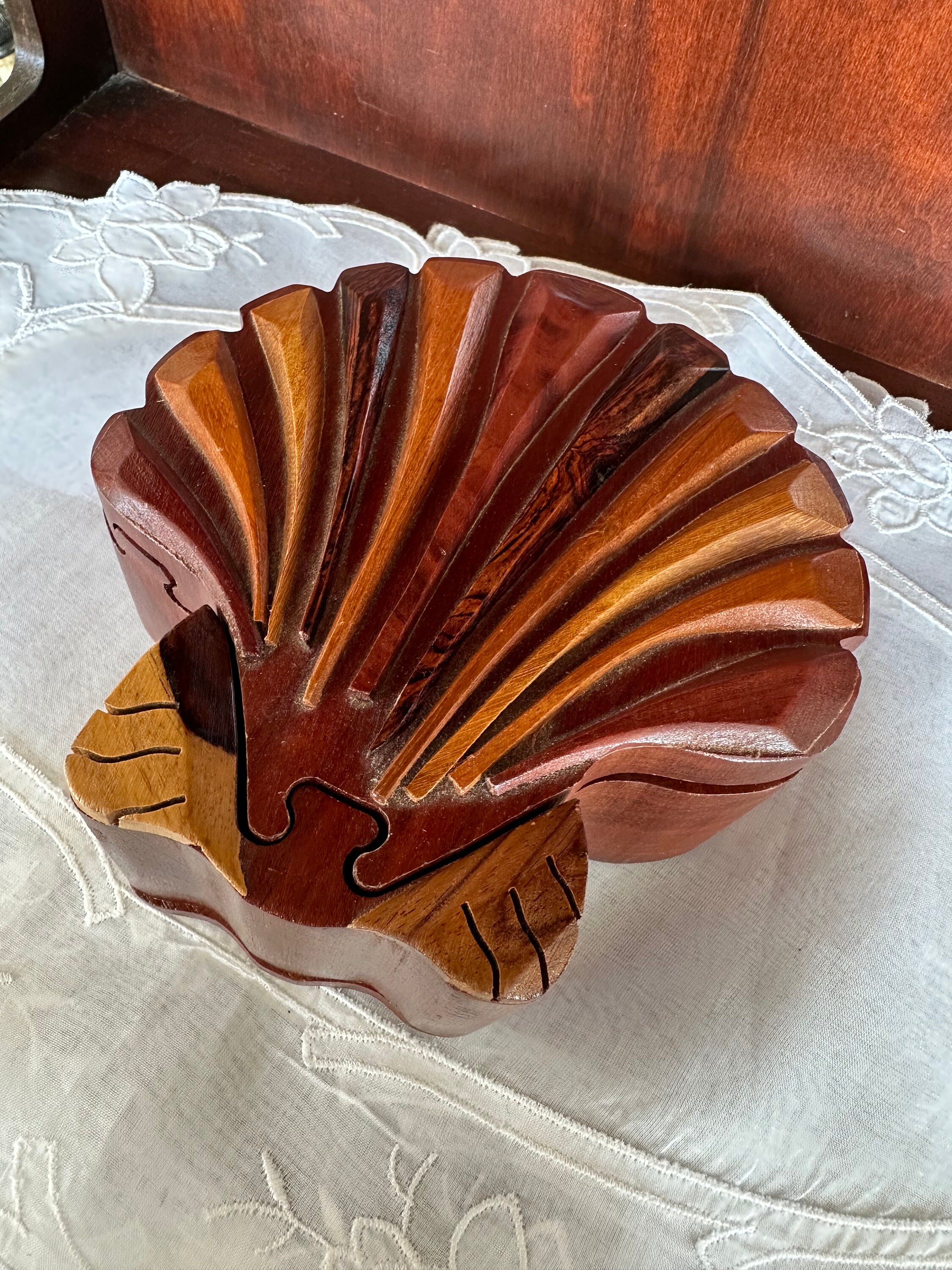 Wooden Shell Puzzle Box - Etsy