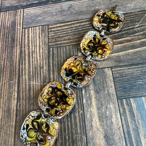 Vintage Copper Bracelet Signed Enamel Panel Bracelet - Etsy