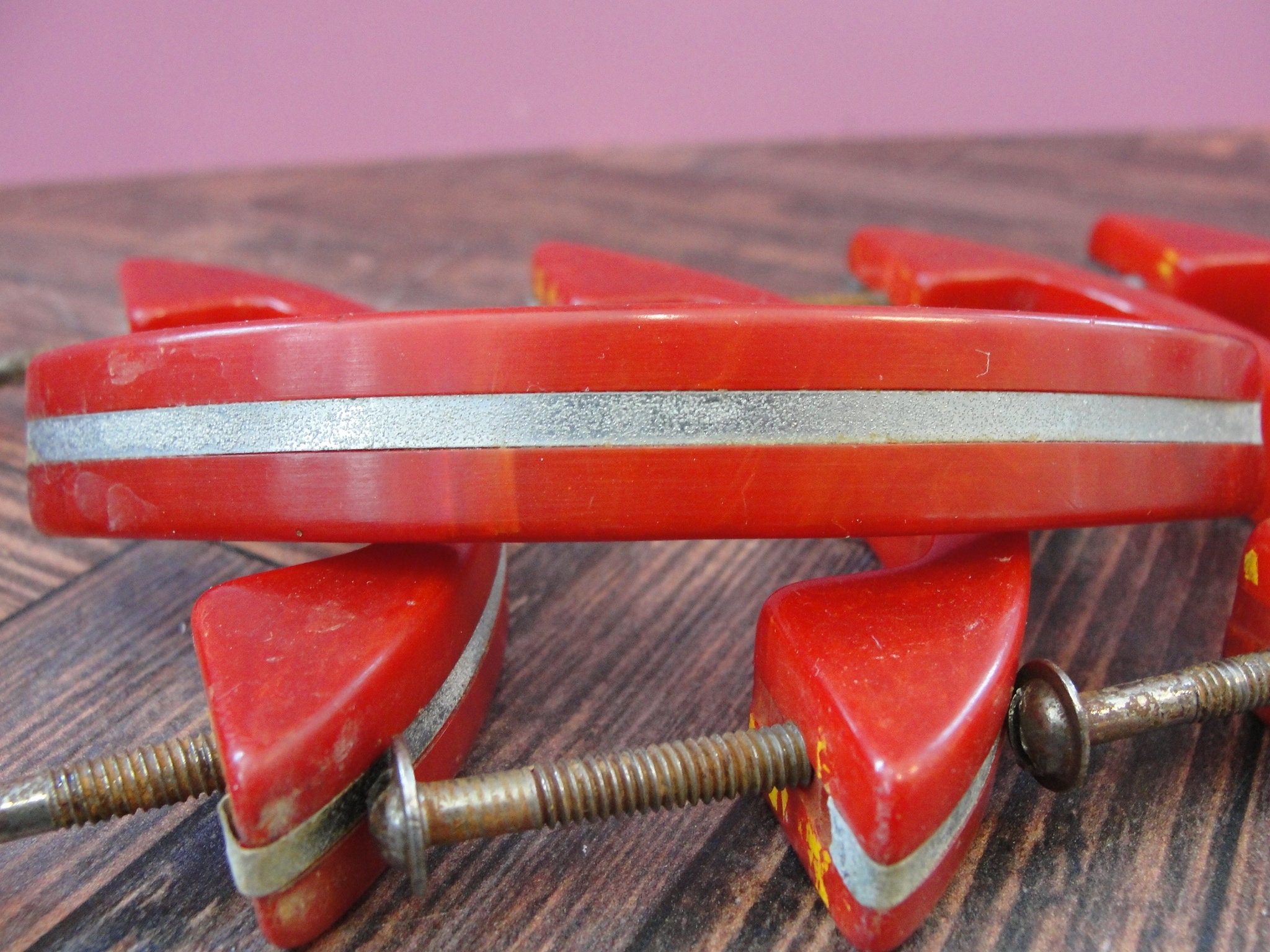 Vintage 1940's-50's Set of Red Bakelite Drawer Pulls - Etsy