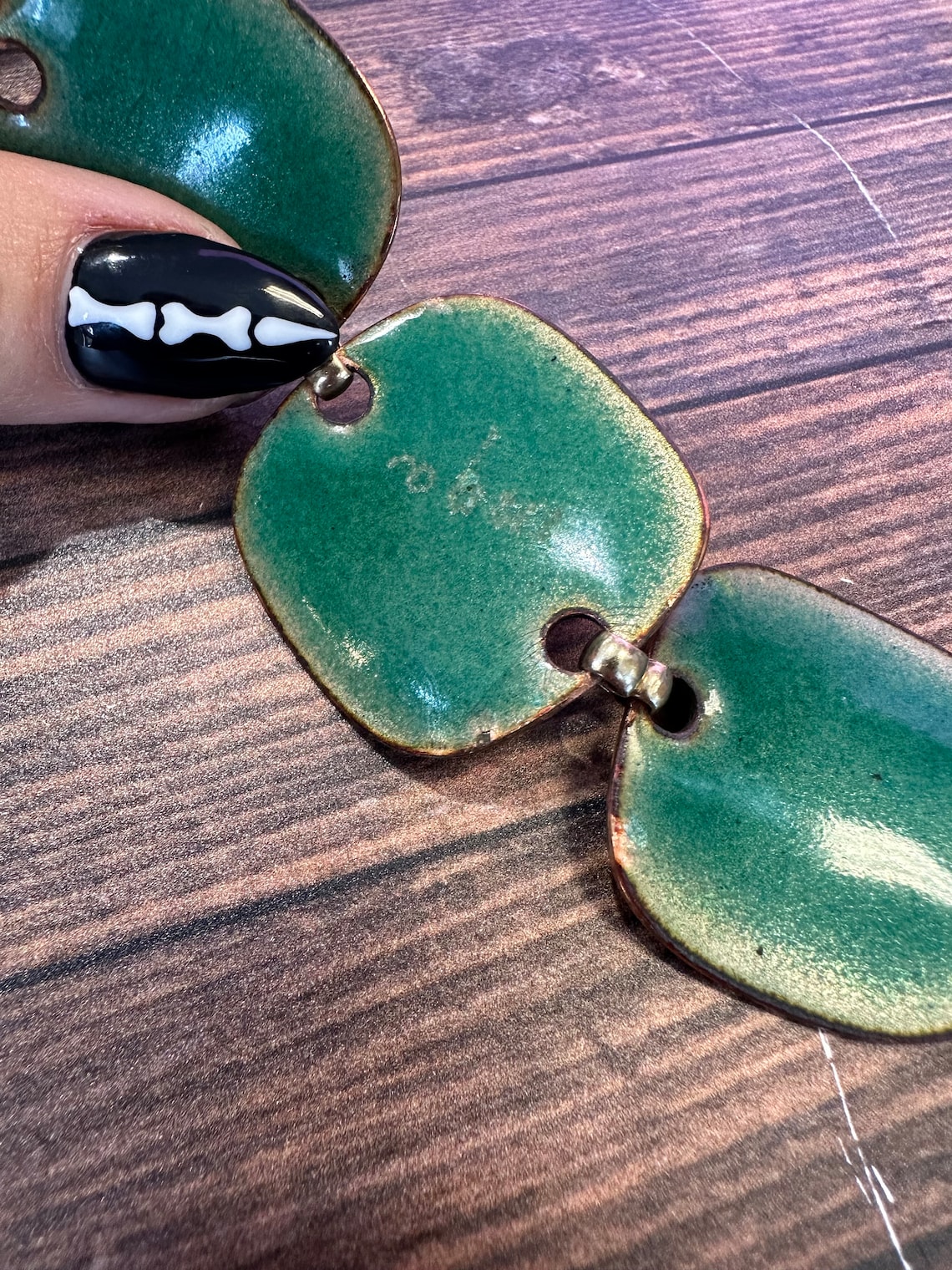 Vintage Copper Bracelet Signed Enamel Panel Bracelet - Etsy