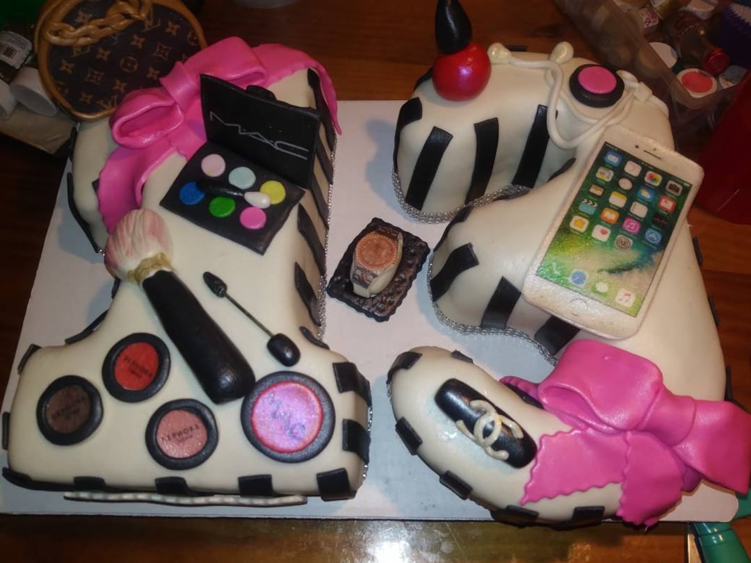 Make up Cake Topper Set 2 12 Pcs - Etsy