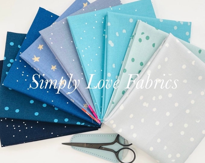 Ruby Star Society Colorway Basics - Fat Quarter Bundle (9 Blues Fabrics ...