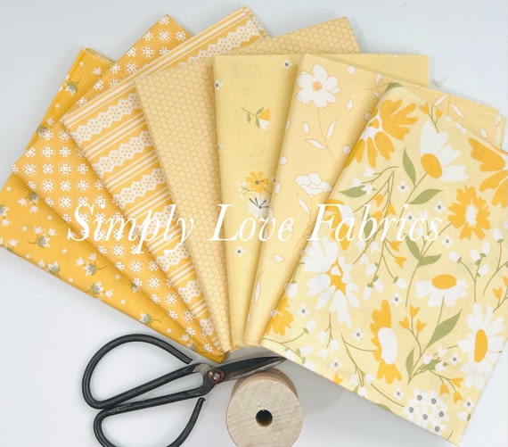 Buttercup and Slate Fat Quarter Bundle 7 Yellow Fabrics by - Etsy
