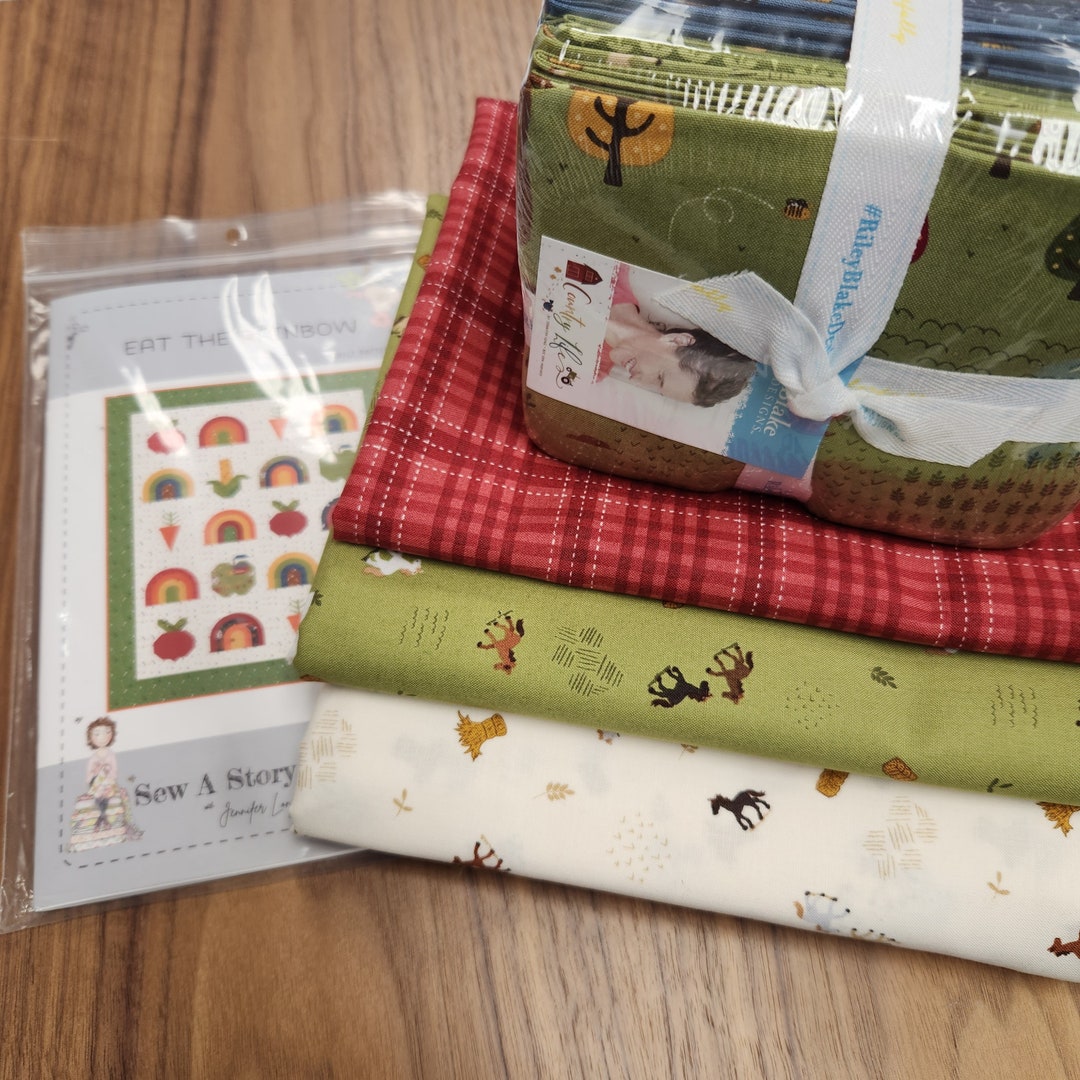 Eat the Rainbow Quilt Along Quilt Kit With Paper Pattern P177 68.5 X 82 by Jennifer Long of Bee ...