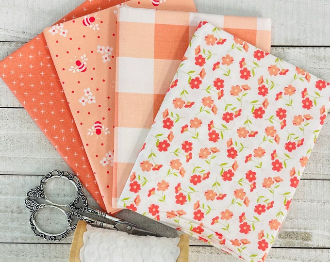 Sunwashed- Fat Quarter Bundle (4 Peach Fabrics) by Corey Yoder of ...
