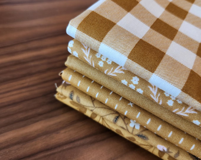 Evermore-half Yard Bundle (6 Gold Fabrics) by Sweetfire Road for Moda ...