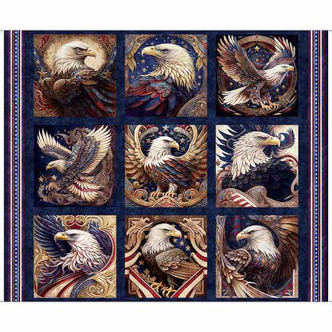 American Spirit Panel (30125-N Eagle Picture Patches Navy) by Morris ...