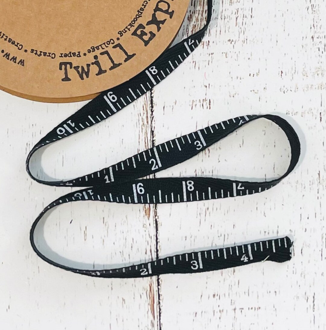 Black Measuring Tape Twill 1/2 Wide, Not a True Measurement - Etsy