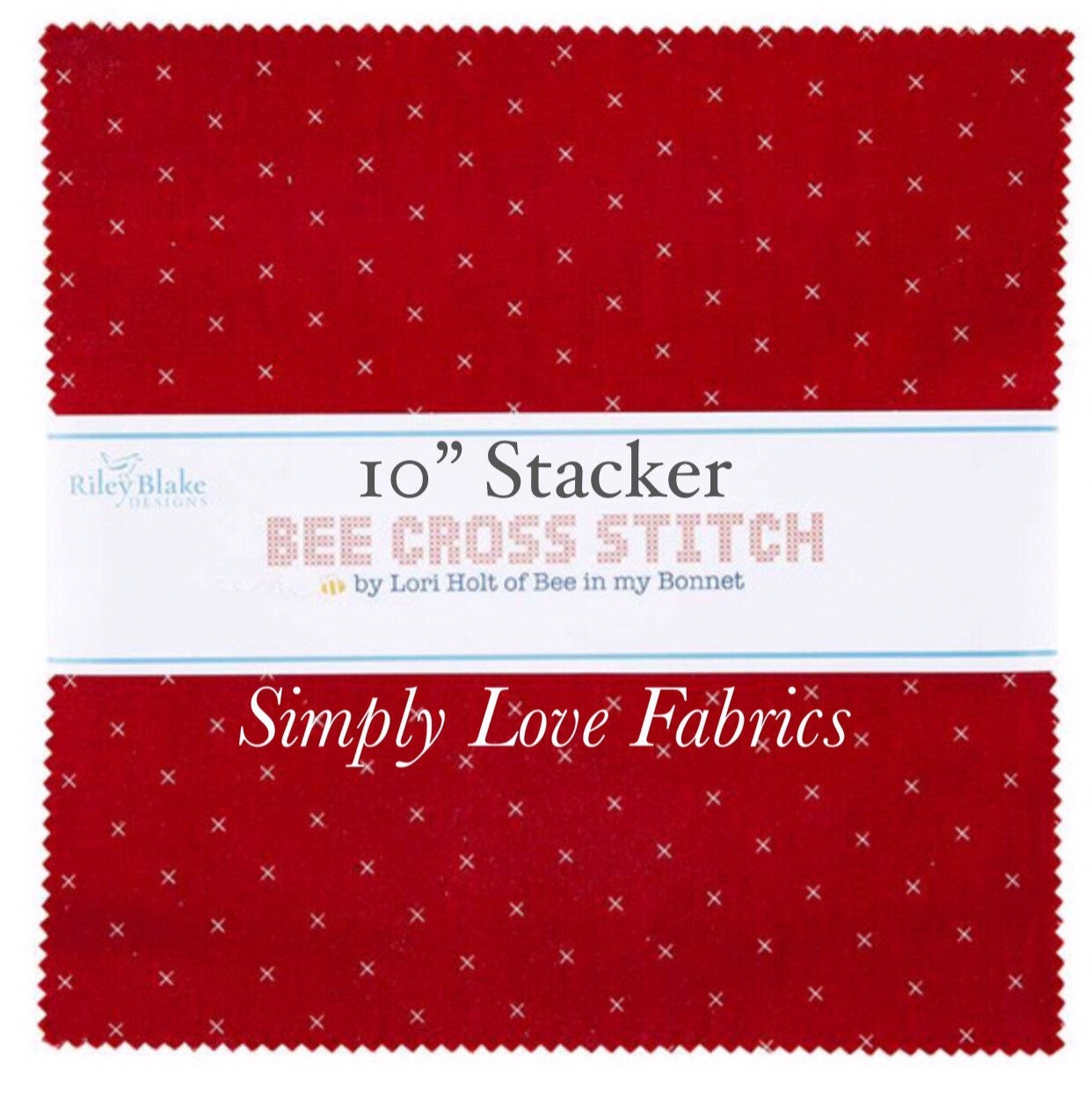 Bee Cross Stitch- 10” Stacker (10-745-42 Fabrics) by Lori Holt for Riley Blake Designs