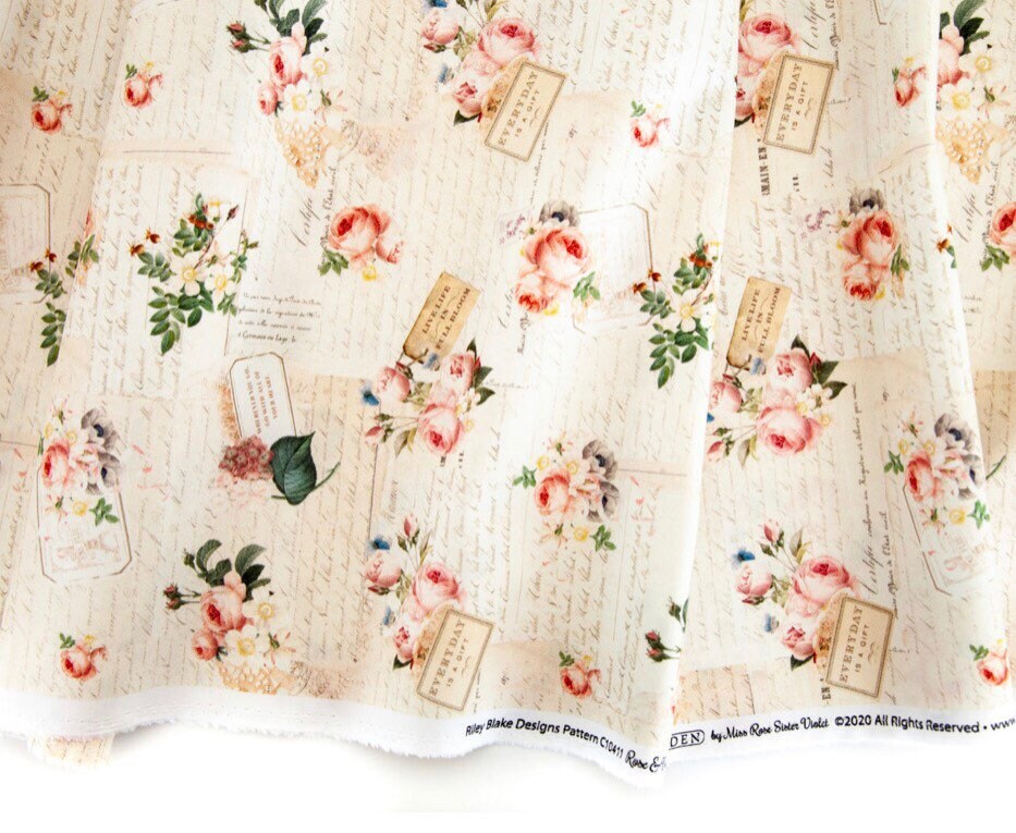 Rose and Violets Garden- Fat Quarter Bundle (12 Fabrics) by Miss Roses ...