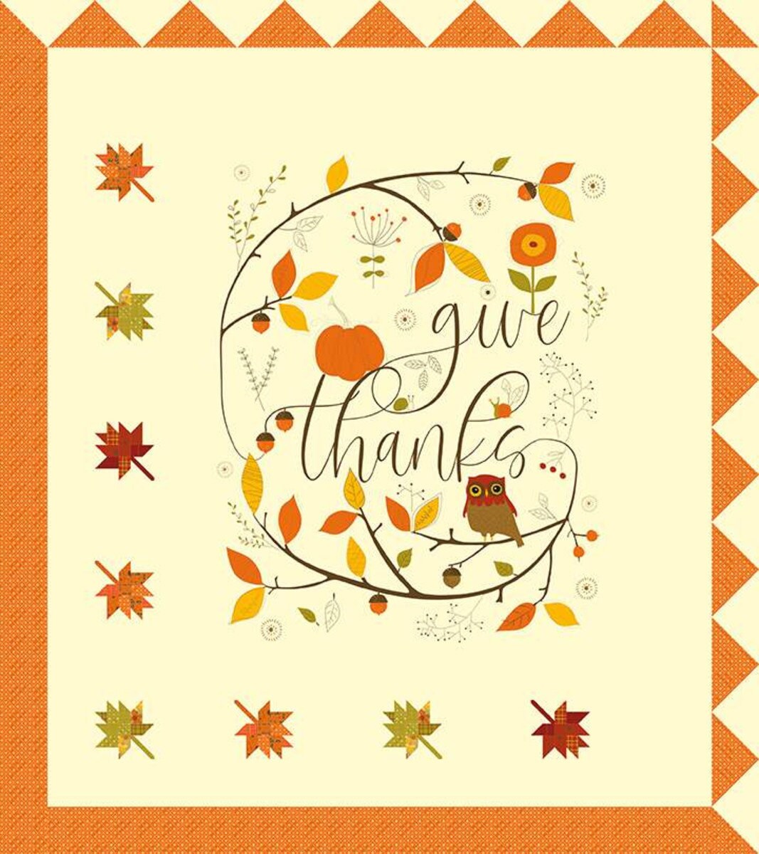 Give Thanks Panel Quilt PAPER Pattern- P157- by Sandy Gervais for Riley ...