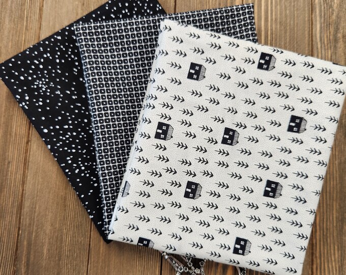 Blizzard-fat Quarter Bundle (3 Black Fabrics) by Sweetwater for Moda - Etsy
