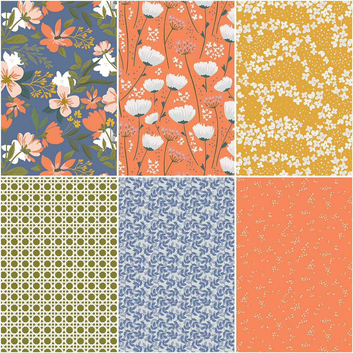 With A Flourish- Fat Quater Bundle (7 Fabrics ) by Simple Simon & Company for Riley Blake Designs
