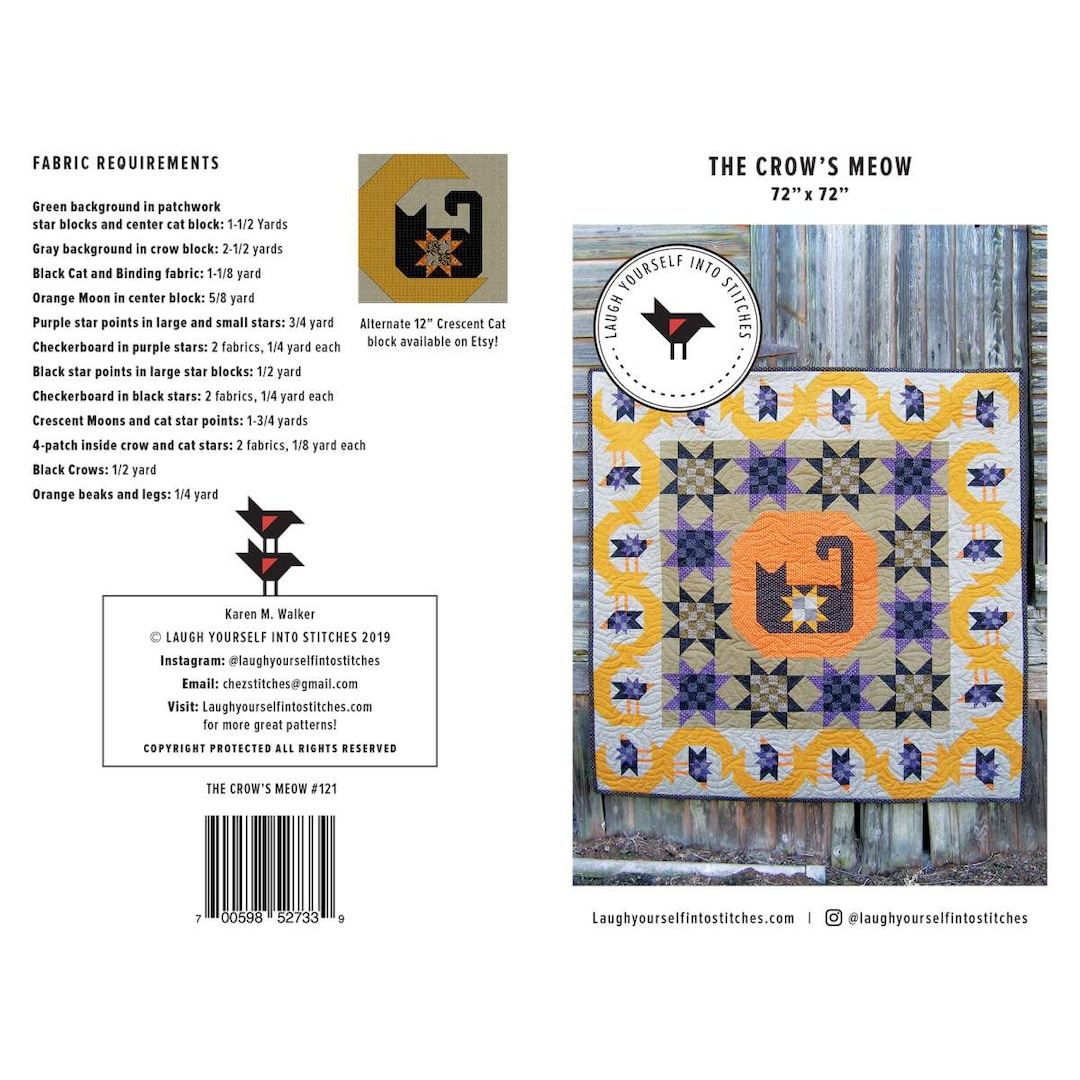 The Crows Meow Quilt PAPER Pattern - Finished Size 72" X 72” - by Laugh ...