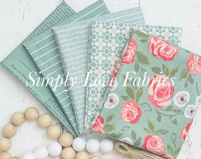 Love Note- Fat Quarter Bundle (5 Dusty Sky Fabrics) Lella Boutique for ...